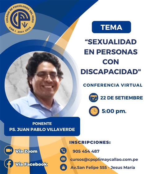 Sexualidad En Personas Con Discapacidad Colegio De Psicólogos De Lima