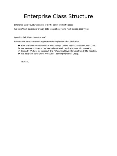 Enterprice Class Structure Pdf