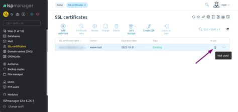 how to install an ssl certificate in ispmanager ispserver