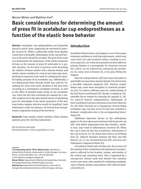 Pdf Basic Considerations For Determining The Amount Of Press Fit In