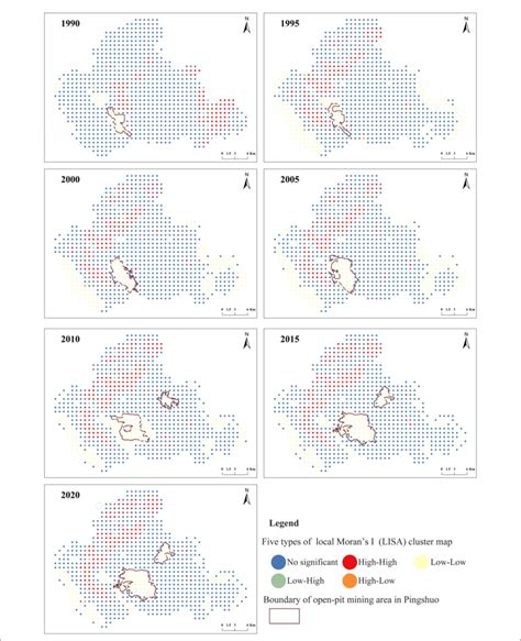 Figure Lisa Cluster Maps Of Gep In Pingshuo From Mmmm To Oooo Download Scientific Diagram