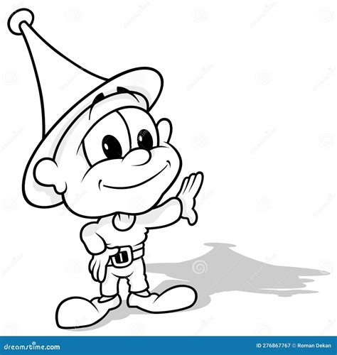 Drawing Of A Dwarf With A Pickax On His Shoulder Vector Illustration