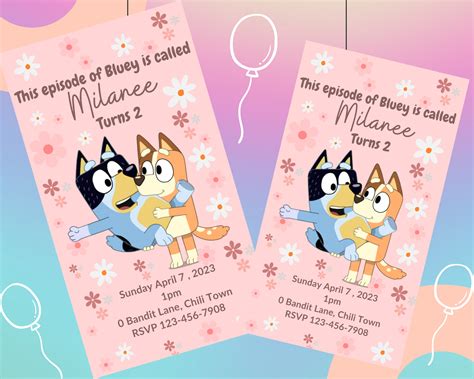 Canva Template Bluey Bingo Birthday Invitation Printable Bluey Verloop Io