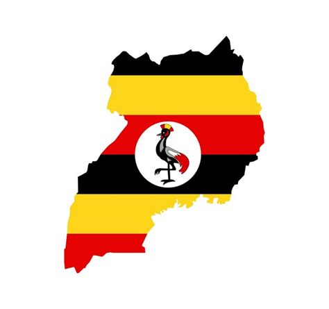 Premium Vector Map Of Uganda With National Flag