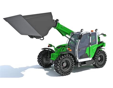 Carretilla Telescópica Verde Con Horquilla Modelo 3d Descargar Tractores On