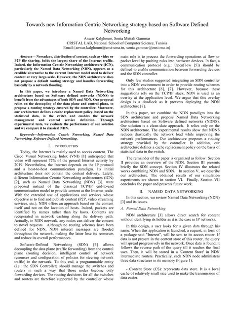 Pdf Towards New Information Centric Networking Strategy Based On Software Defined Networking