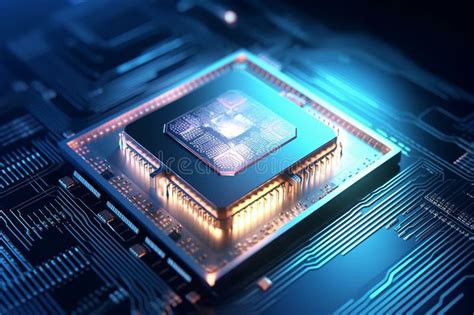 Futuristic Microchip Processor Central Processing Unit With Technology