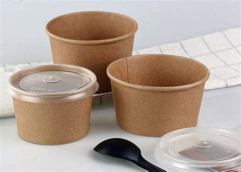100 Recyclable Custom Take Away Paper Soup Bowls Disposable Free Sample