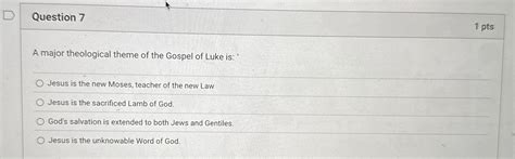 Solved Question 71 ﻿ptsa Major Theological Theme Of The