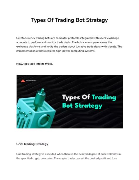 ppt types of trading bot strategy powerpoint presentation free