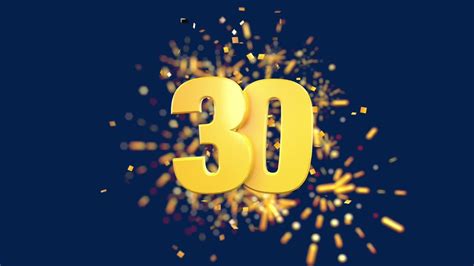 Gold Number In The Foreground With Gold Confetti Falling And