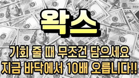 왁스 💥 기회 줄 때 무조건 담으세요 지금 바닥에서 10배 오릅니다 왁스코인 왁스전망 왁스차트 왁스분석 왁스목표가 Youtube