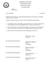 BAH Exception To Policy Docx DEPARTMENT OF THE ARMY TH QUARTERMASTER COMPANY BUILDING