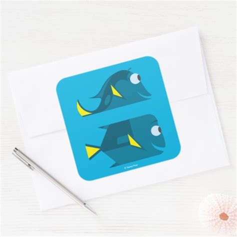 Finding Dory Jenny And Charlie Square Sticker Zazzle