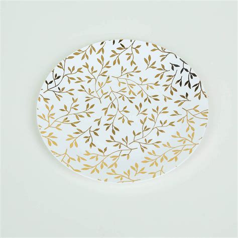 Plastic Leaf Salad Dessert Plates 8 Whitegold Efavormart