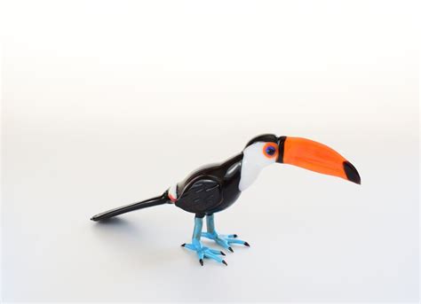 Glass Toucan Figurine Toco Toucan Lampwork Toucan Glass Parrot
