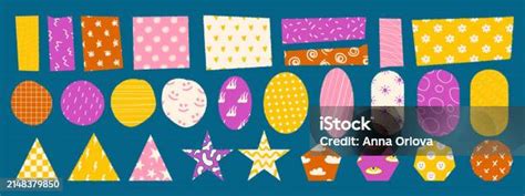 찢어진 모양의 종이 콜라주를 위한 재미있는 패턴의 트렌디한 요소 벡터 일러스트 레이 션 0명에 대한 스톡 벡터 아트 및 기타 이미지 0명 강박 개체 그룹 Istock