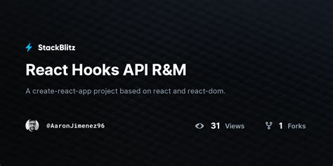 React Hooks Api Randm Stackblitz React Hooks Api Randm Stackblitz