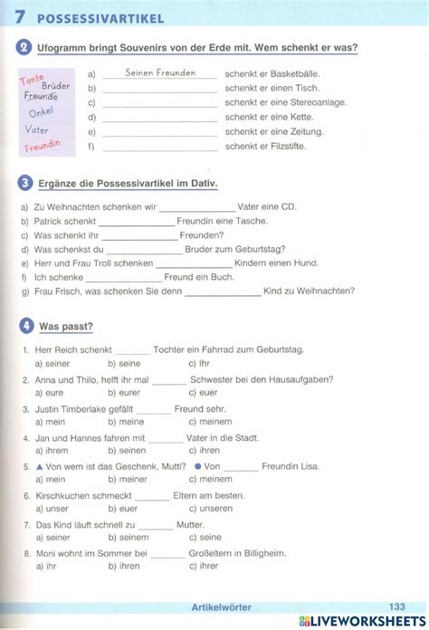 Possessivartikel Im Dativ Online Exercise For Live Worksheets