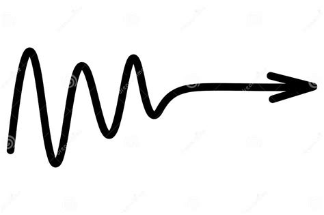 Arrow Oscillation Sketch Illustration Wavy Pointer Sign Pointing To
