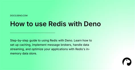how to use redis with deno