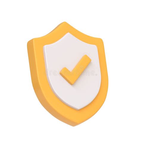 Yellow And White Shield With A Check Mark Symbolizing Verification Or Security Isolated On