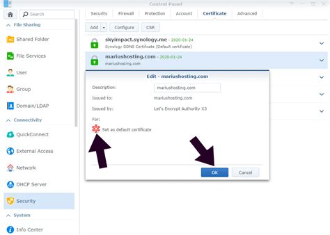Certificate For Synology Archlasopa