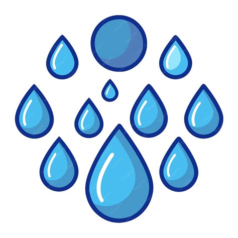 Raindrops Clip Art And Vector Design With A White Background Premium
