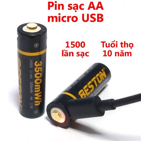 Pin Ti U Aa S C B Ng C Ng Micro Usb Beston V Mwh Mwh Shopee Vi T Nam