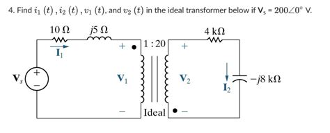 solved 4 find i1 t i2 t v1 t and v2 t in the ideal