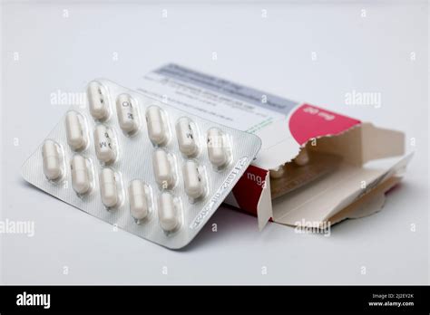 Opened Box Of Prescribed 20mg Omeprazole Capsules Stock Photo Alamy