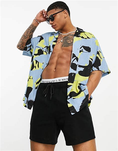 Asos Design Chemise Oversize Coupe Carrée En Tissu Texturé Imprimé