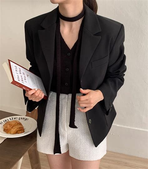 삐뽕언니 타비 베이직 싱글자켓 color 테일러드 봄자켓 세미크롭 루즈핏 간절기 아우터 카라 어깨패드 정장자켓 여성정장세트 데일리 직장인 포멀룩 출근룩 오피스룩 개강룩