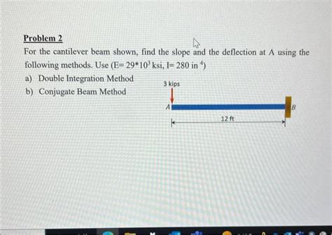 Solved Problem 2 For The Cantilever Beam Shown Find The Chegg