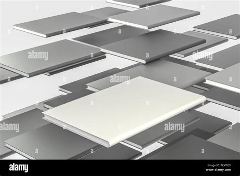 the organized hard cover notebooks 3d rendering computer digital