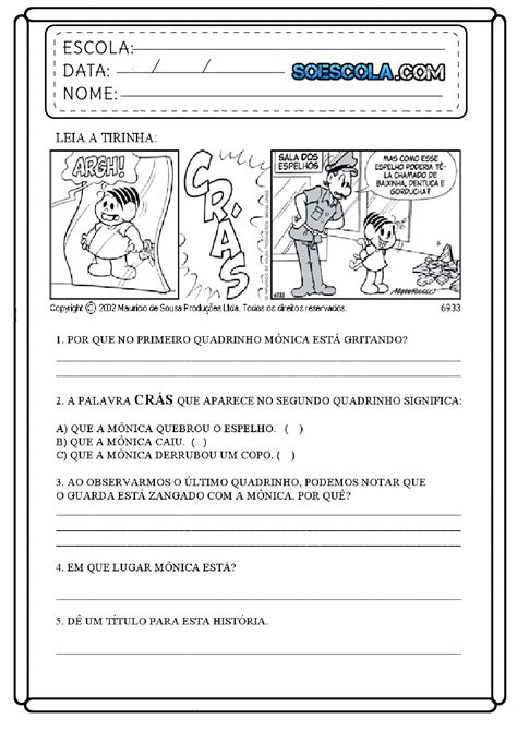 Rosearts Atividades Para Imprimir Historia Em Quadrinhos Atividades