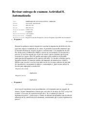 Actividad 6 Automatizada Pdf Revisar Entrega De Examen Actividad 8
