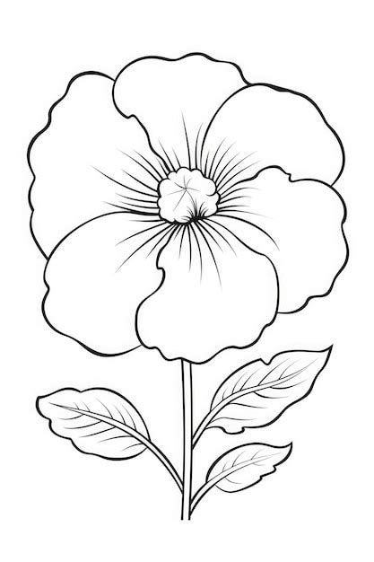 아이들을 위한 꽃 색칠 페이지 그림 프리미엄 사진