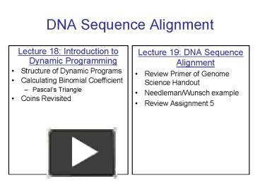 DNA Sequence Alignment Presentation Free To View