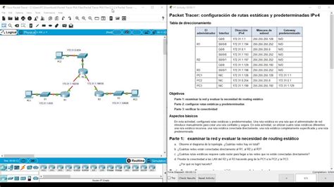 Tutorial Y Solución 2224 Packet Tracer Configuring Ipv4 Static