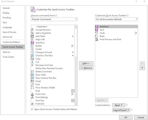 Word 365 Has Lost All Quick Access Toolbar Icons On The Top Left With