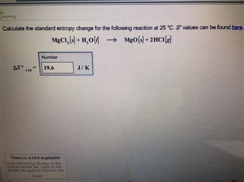Solved Calculate The Standard Entropy Change For The Chegg