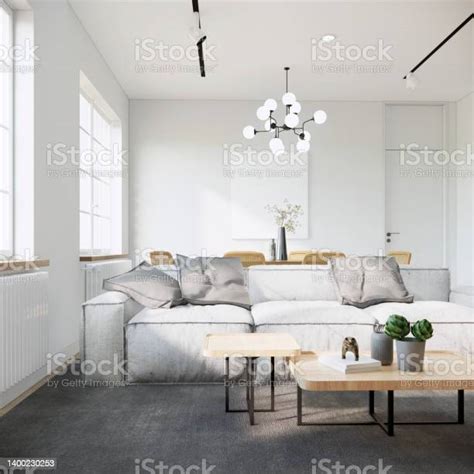 현대 일본디 스타일의 거실 인테리어 디자인 흰색 아파트 아이디어 창문에서 햇빛 3d 렌더링 0명에 대한 스톡 사진 및 기타 이미지 Istock