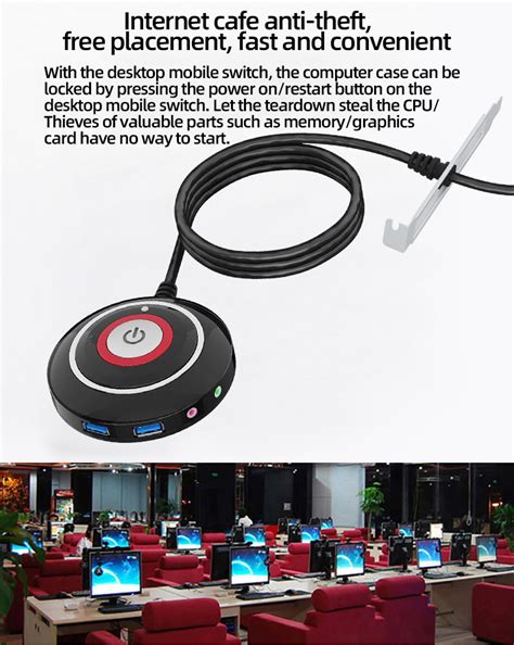 China Teucer Computer Desktop Switch Button With Dual Usb Audio Desktop Host External Start