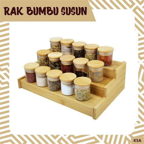 Jual RAK BUMBU RAK KAYU BERTINGKAT RAK TEMPAT BUMBU 3 TINGKAT