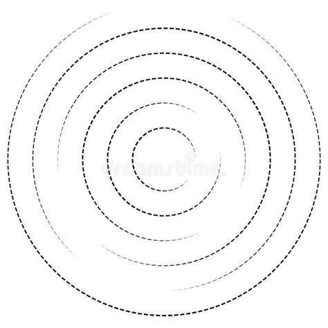 Concentric Circles With Dashed Lines Circular Spiral Element Stock Vector Illustration Of