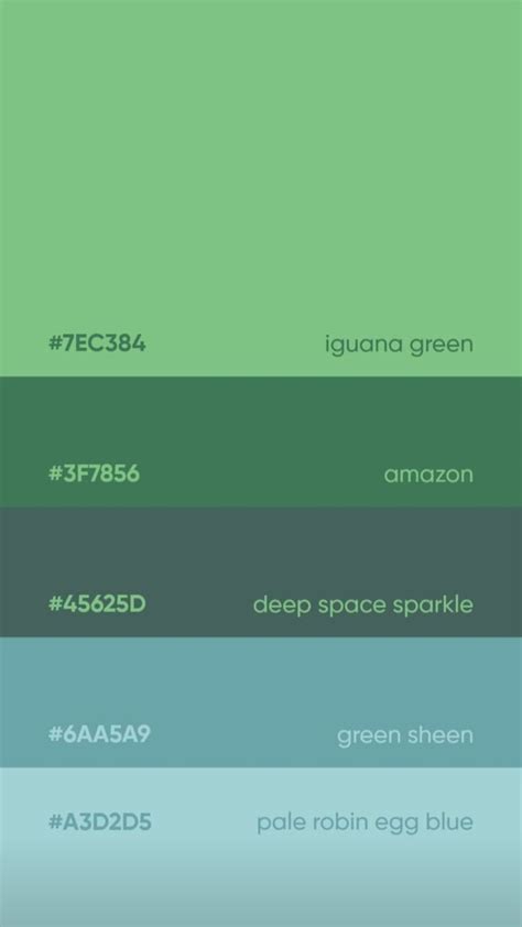 Green Blue Schemes Color Palettes Flat Color Palette Color Design