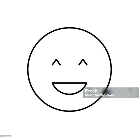Sourire Icône Démotions Ligne Simple Contour Expression Vectorielle Des