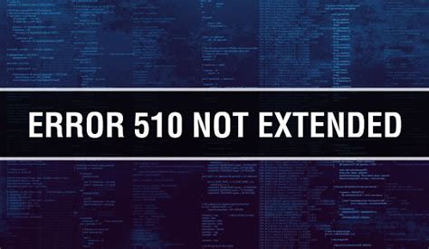 오류 510 디지털 자바 코드 텍스트로 확장되지 않음 오류 510 확장 되지 않은 컴퓨터 소프트웨어 코딩 벡터 개념입니다