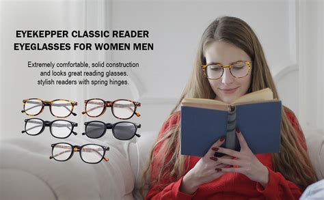 Eyekepper 5 Pack Spring Hinges80s Small Frame Reading Glasses Includes